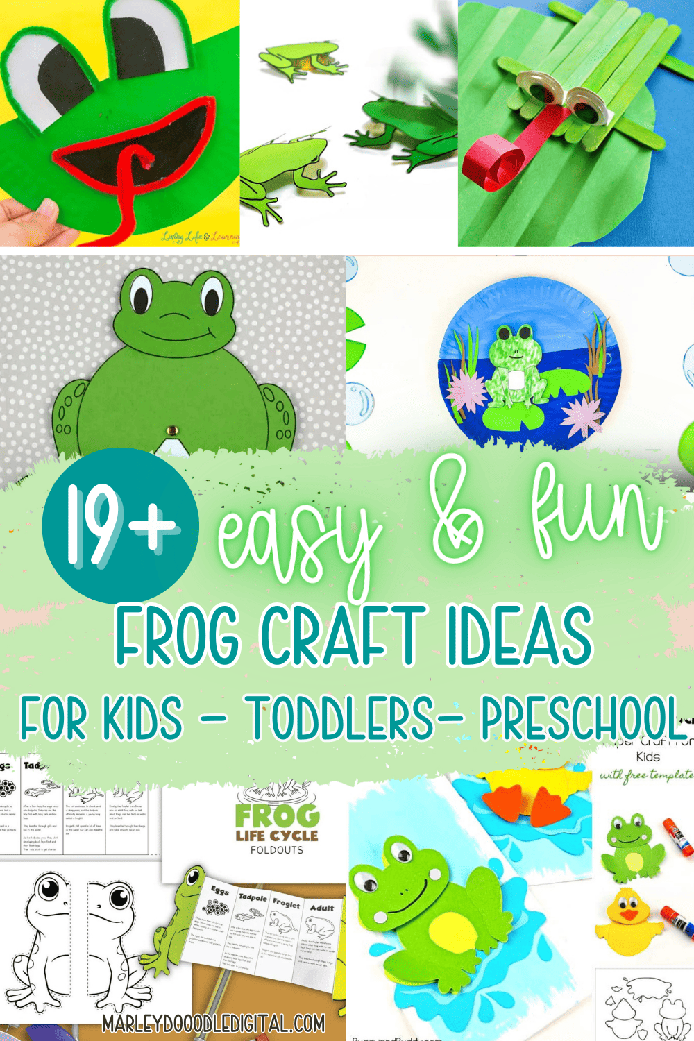 19+ Fun and Easy Frog Crafts for Kids and Preschoolers - Marley Doodle ...
