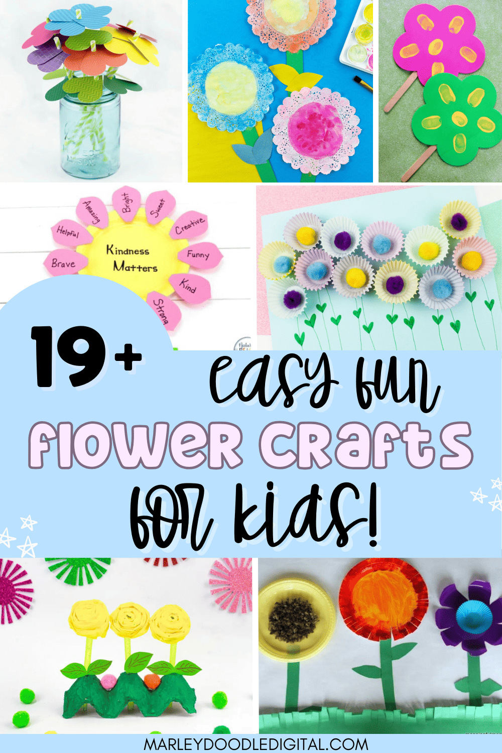 19+ *Easy* DIY Flower Crafts for Kids - Marley Doodle Digital
