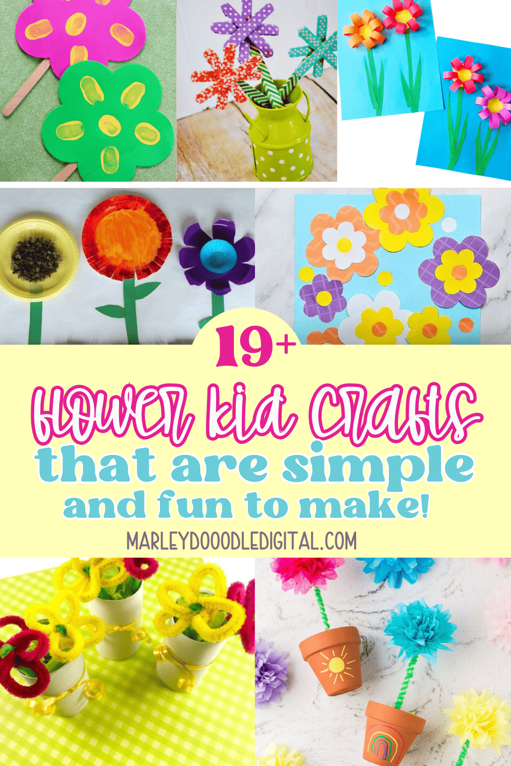 19+ *Easy* DIY Flower Crafts for Kids - Marley Doodle Digital