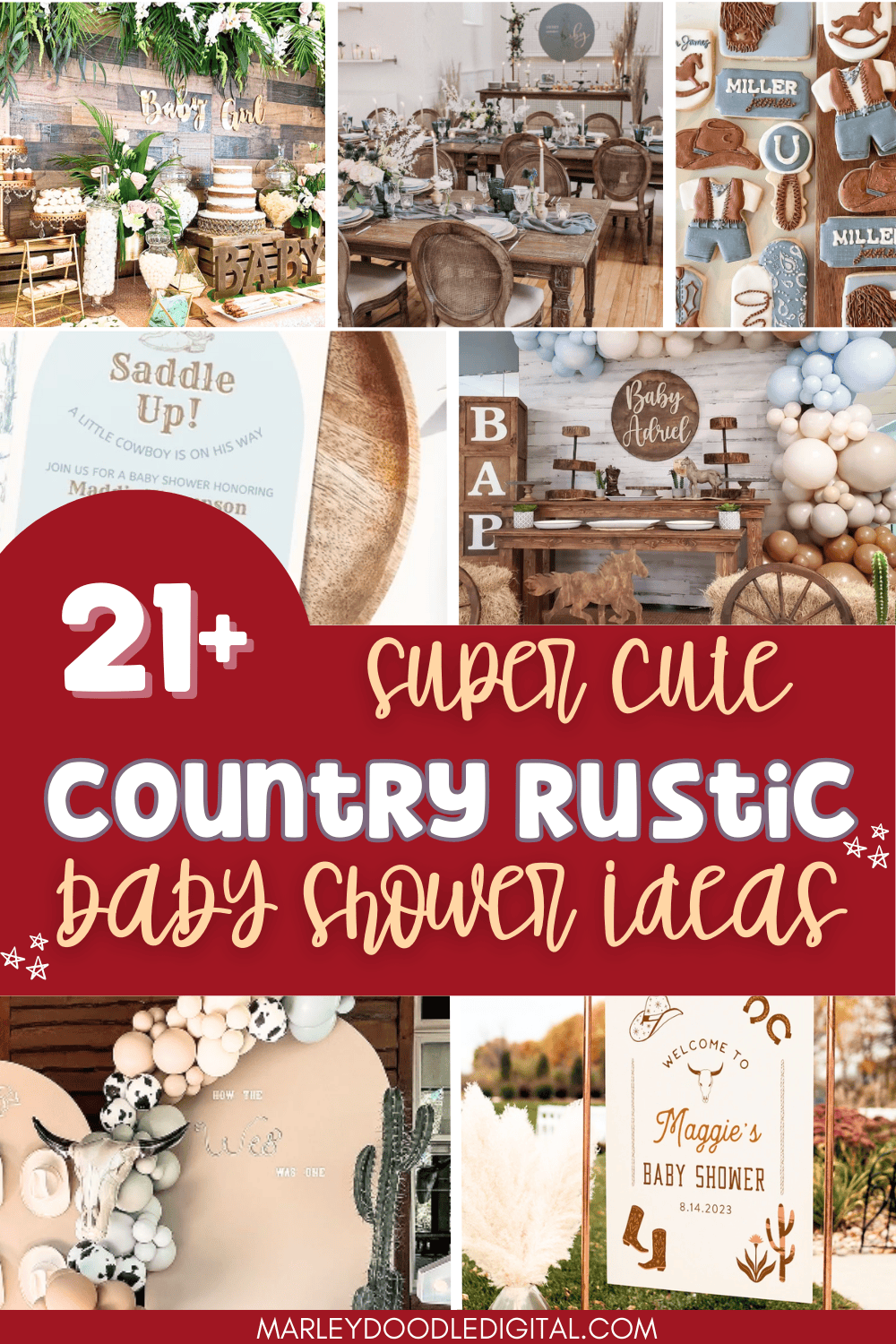 29+ Stunning Rustic Country Baby Shower Ideas - Marley Doodle Digital