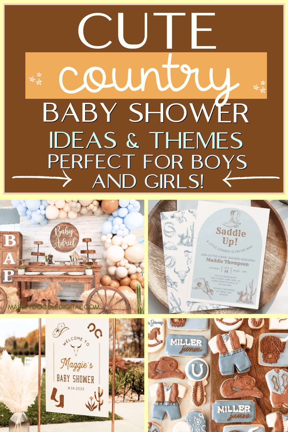 29+ Stunning Rustic Country Baby Shower Ideas - Marley Doodle Digital