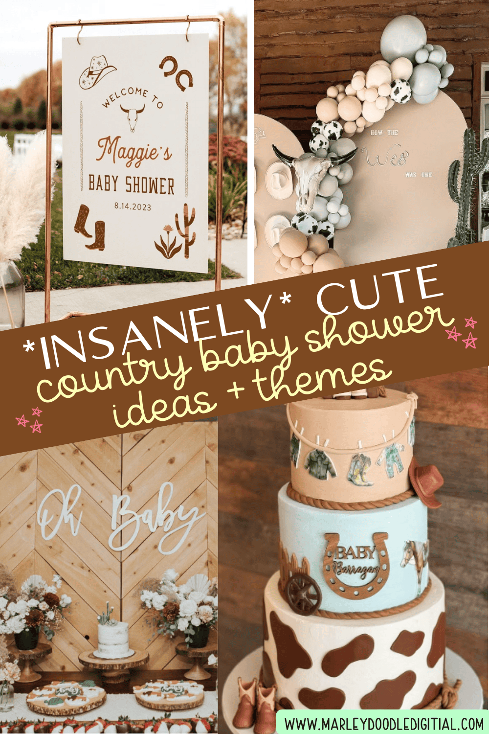 29+ Stunning Rustic Country Baby Shower Ideas - Marley Doodle Digital
