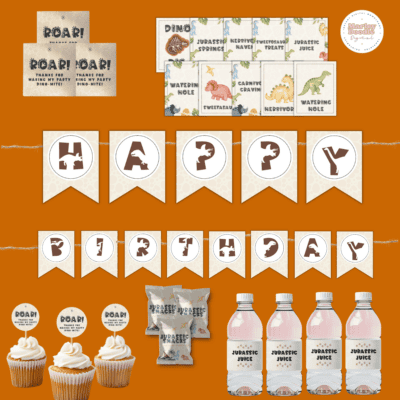 Free Dinosaur Birthday Party Printables - Marley Doodle Digital