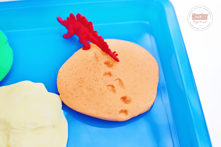 Dinosaur Fossil Play Dough Sensory Activity - Marley Doodle Digital
