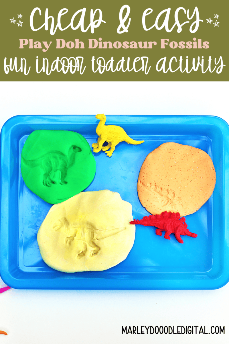 Dinosaur Fossil Play Dough Sensory Activity - Marley Doodle Digital