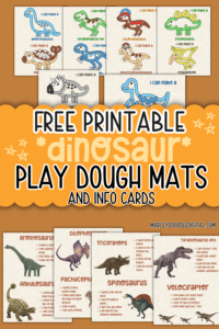 Dinosaur Play Dough Mats & Info Cards for Kids (Free Printables ...