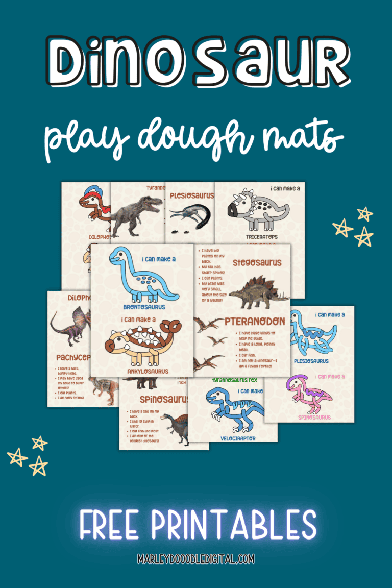 Dinosaur Play Dough Mats & Info Cards for Kids (Free Printables ...