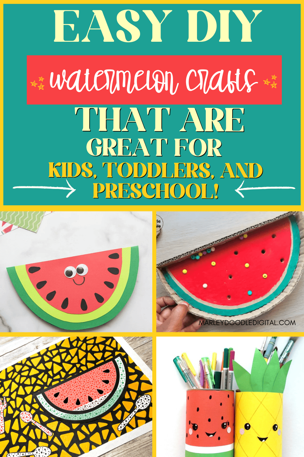 19+ Fun and Easy Watermelon Crafts for Kids - Marley Doodle Digital