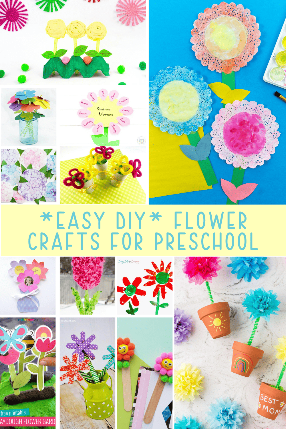 19+ *Easy* DIY Flower Crafts for Kids - Marley Doodle Digital