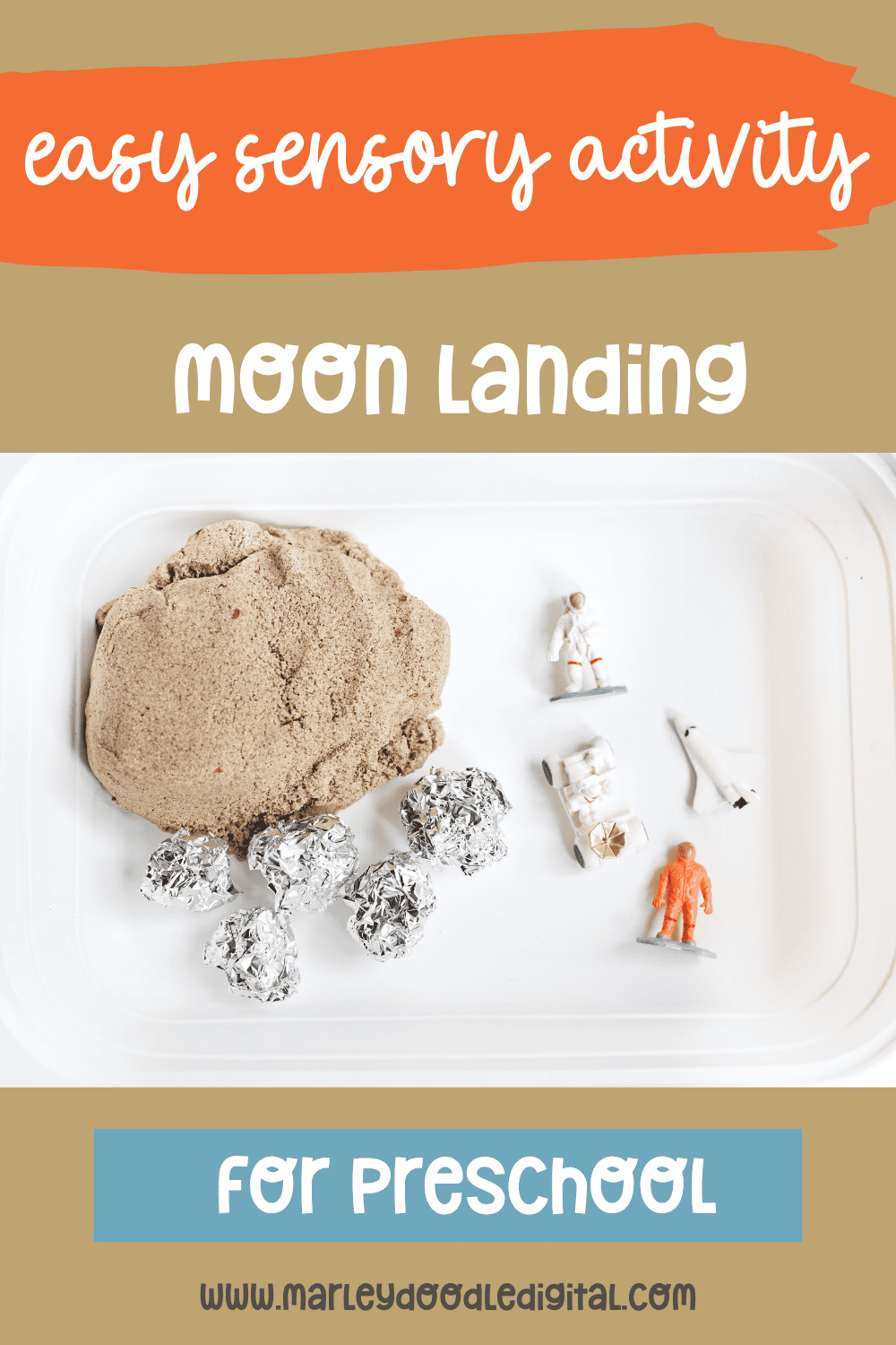 Moon Landing Sensory Bin (Easy Outer Space Activity) - Marley Doodle ...