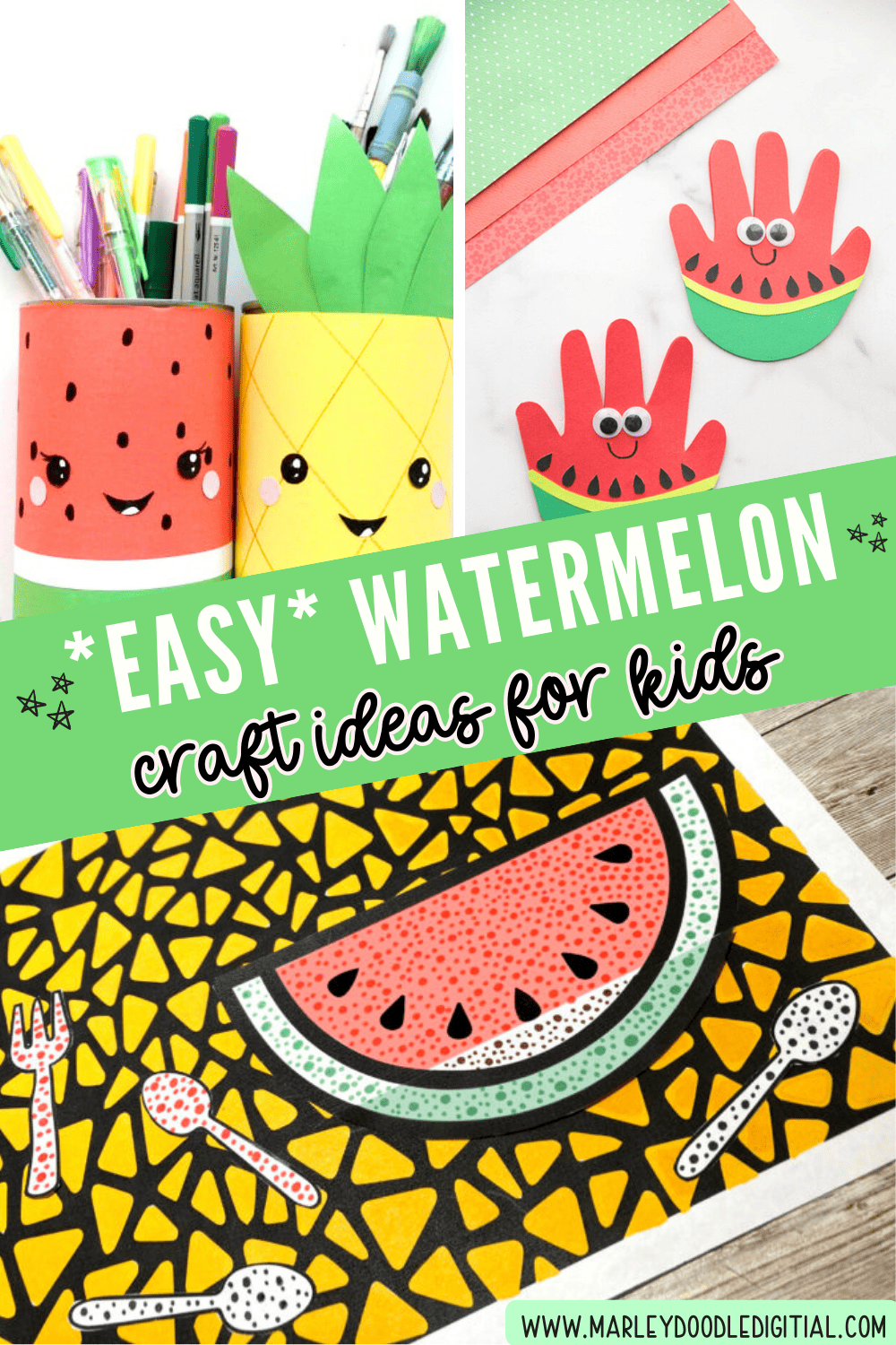 19+ Fun and Easy Watermelon Crafts for Kids - Marley Doodle Digital