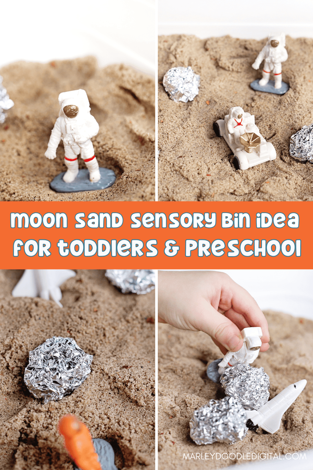 Moon Landing Sensory Bin (Easy Outer Space Activity) - Marley Doodle ...
