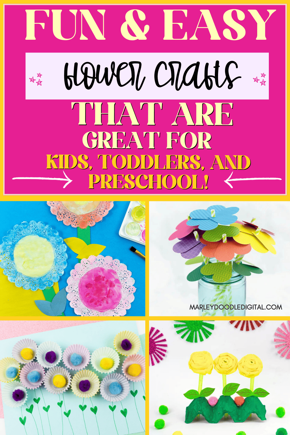 19+ *Easy* DIY Flower Crafts for Kids - Marley Doodle Digital