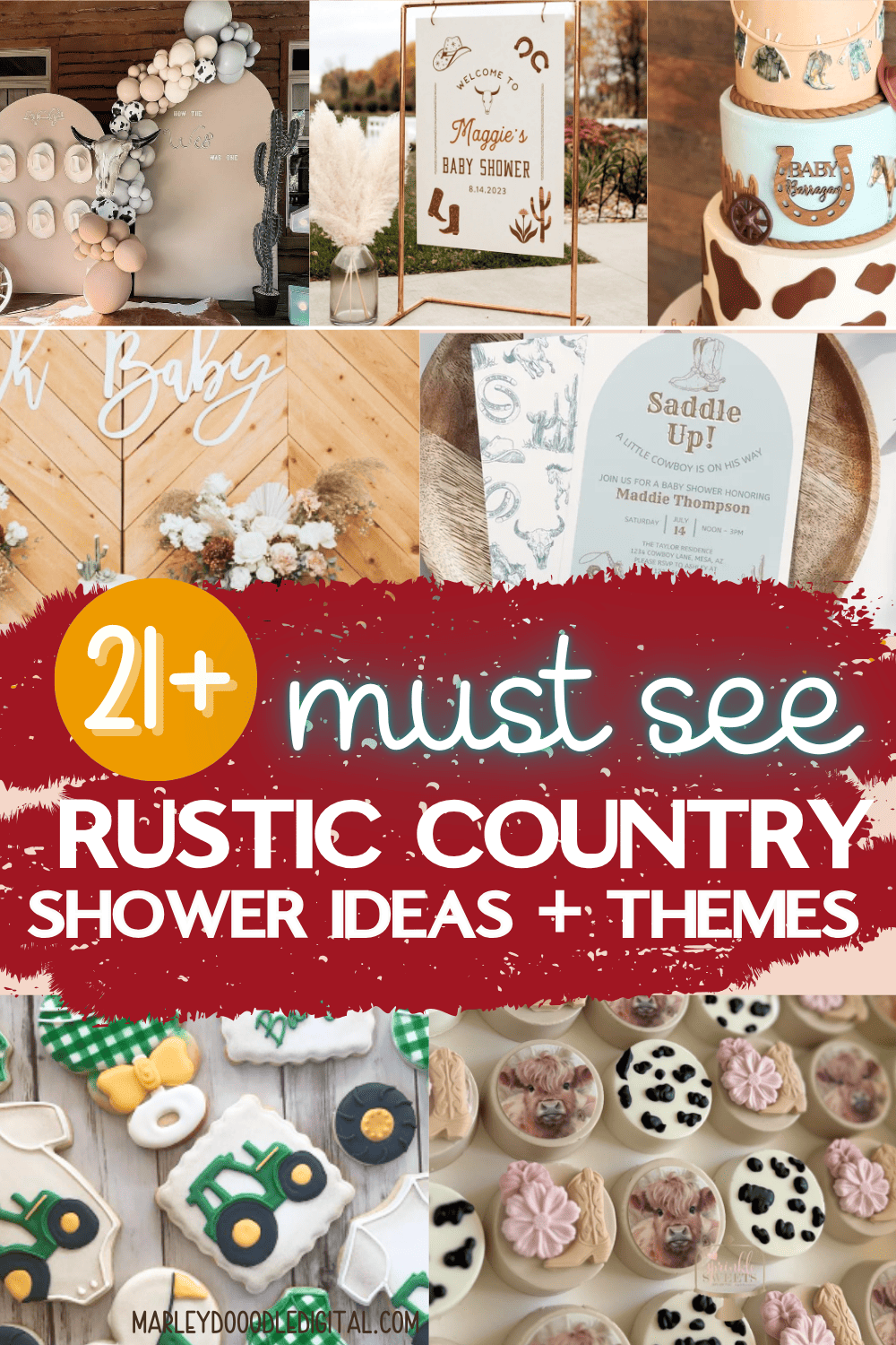 29+ Stunning Rustic Country Baby Shower Ideas - Marley Doodle Digital