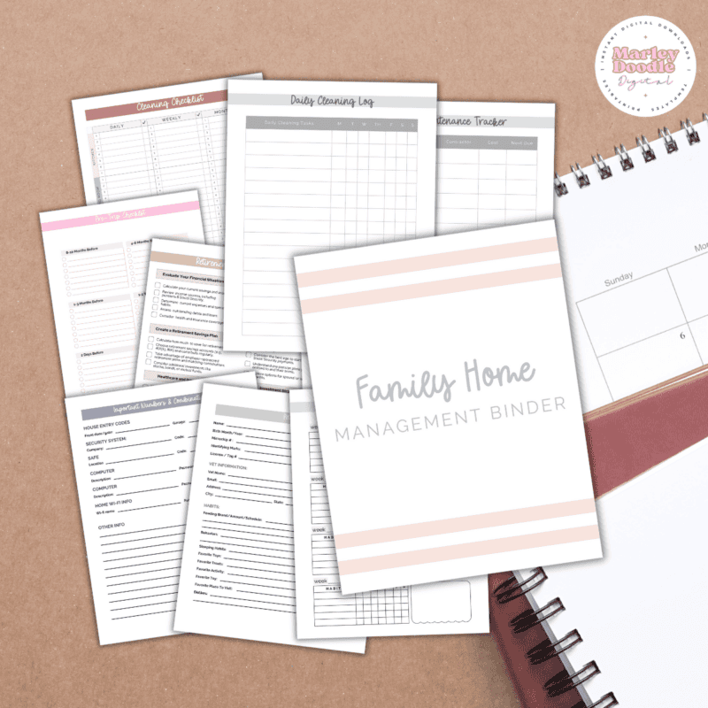 Free Printable Home Management Binder (Over 100 pages!) - Marley Doodle ...