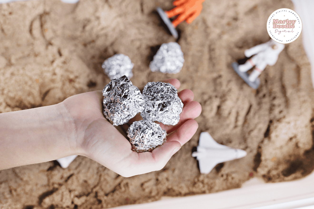 Moon Landing Sensory Bin (Easy Outer Space Activity) - Marley Doodle ...