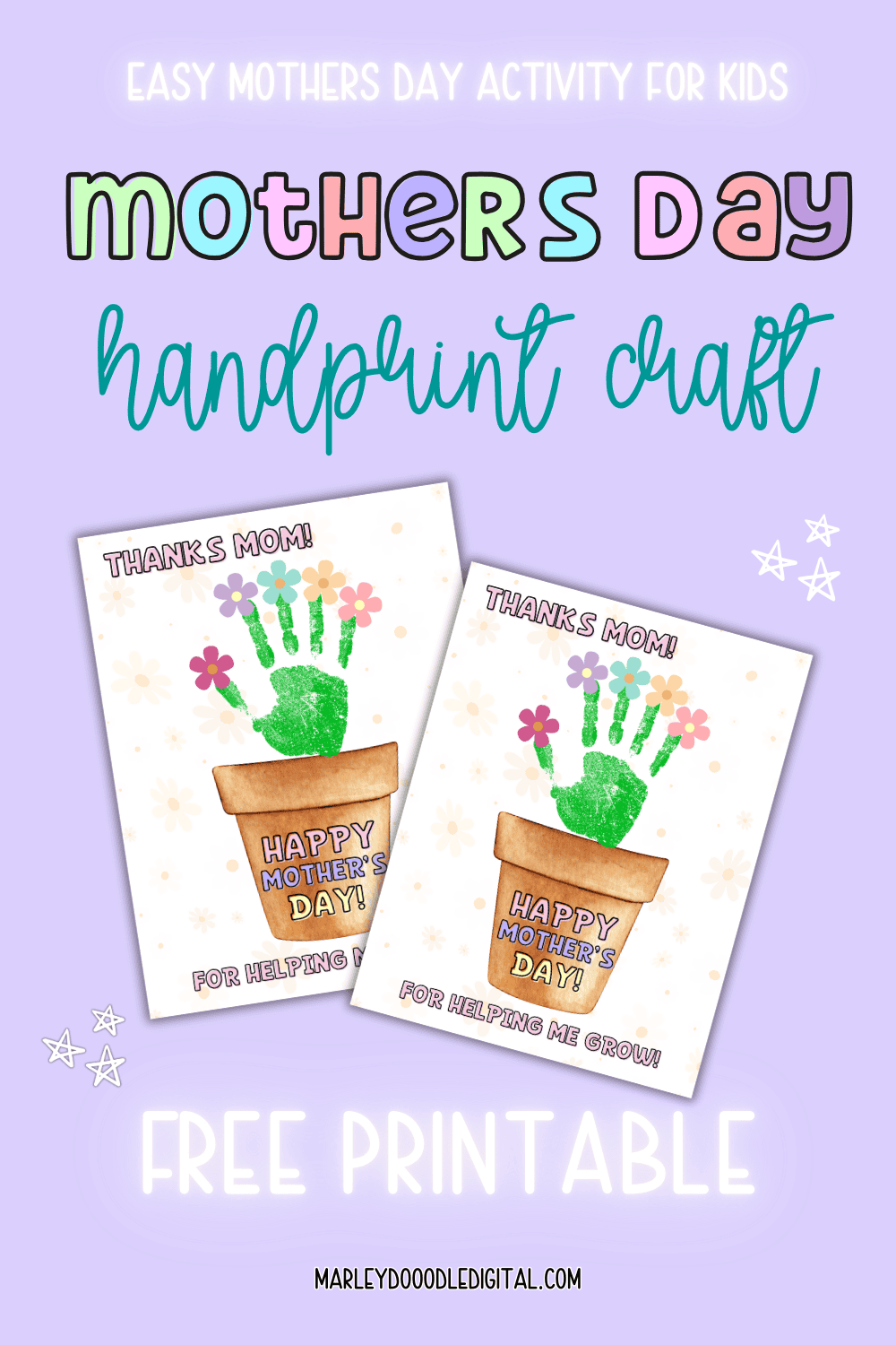 Cute Mother's Day Handprint Art - Marley Doodle Digital