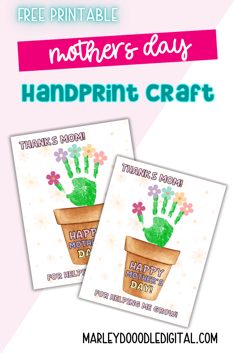 Cute Mother's Day Handprint Art - Marley Doodle Digital