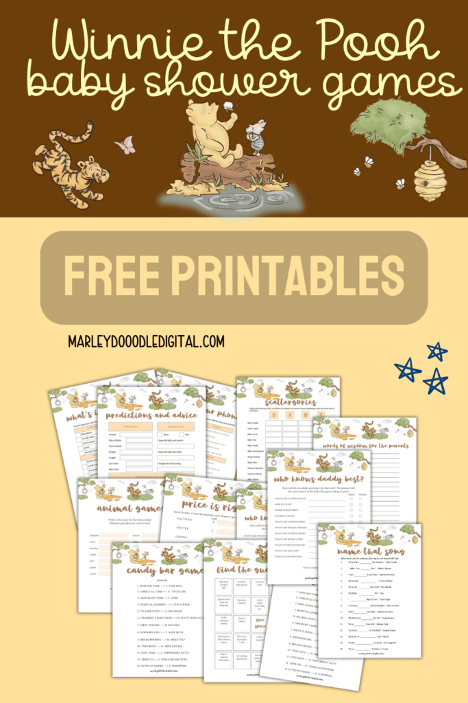 20 Winnie the Pooh Baby Shower Games (Free Printables) - Marley Doodle ...