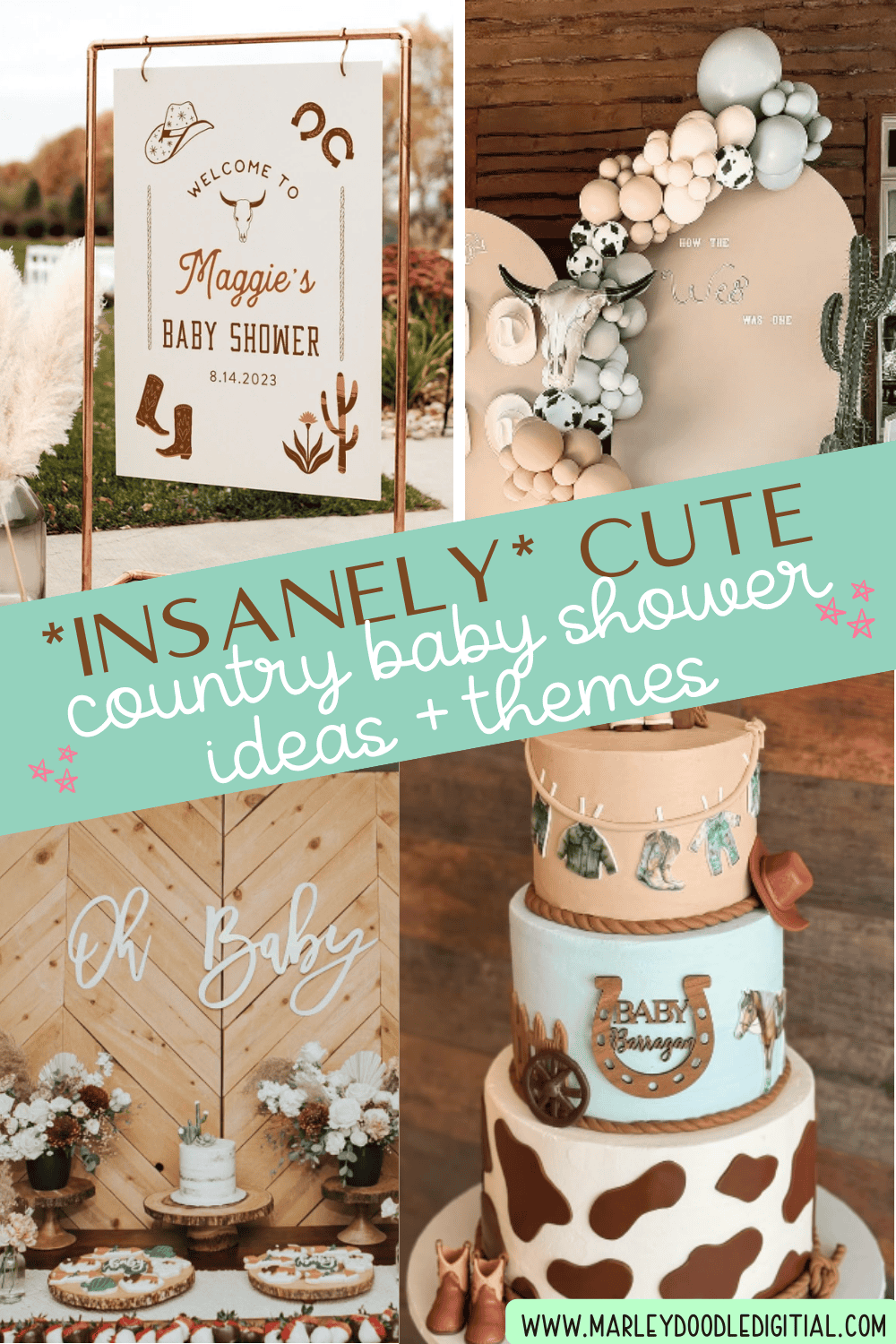 29+ Stunning Rustic Country Baby Shower Ideas - Marley Doodle Digital