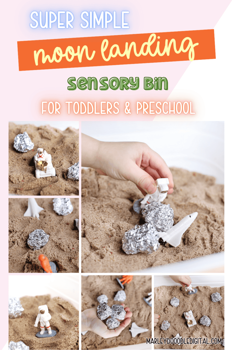 Moon Landing Sensory Bin (Easy Outer Space Activity) - Marley Doodle ...