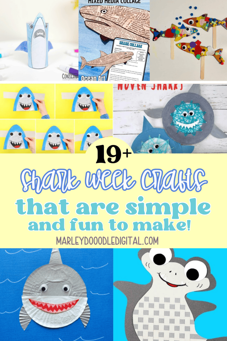 21+ Fun & Easy Shark Week Crafts for Kids - Marley Doodle Digital