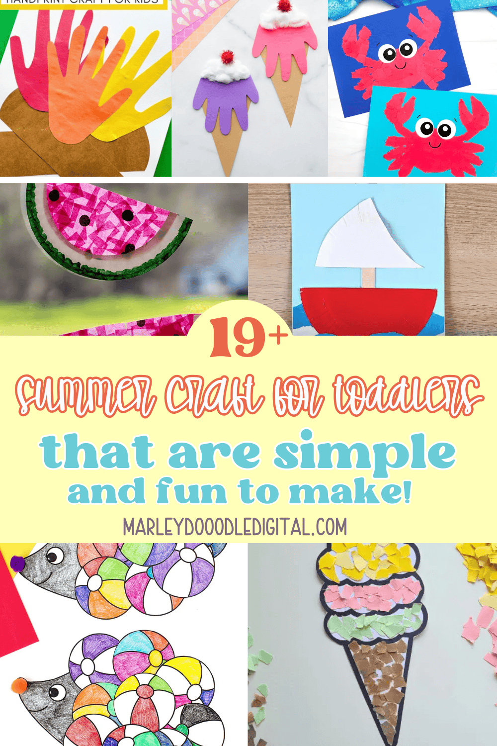 27+ Easy and Fun Summer Crafts for Toddlers & Preschool - Marley Doodle ...