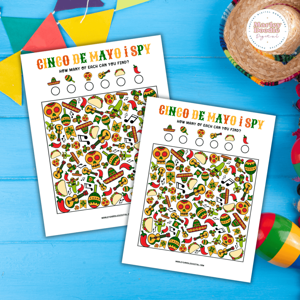 Free Printable Cinco De Mayo I Spy Game - Marley Doodle Digital