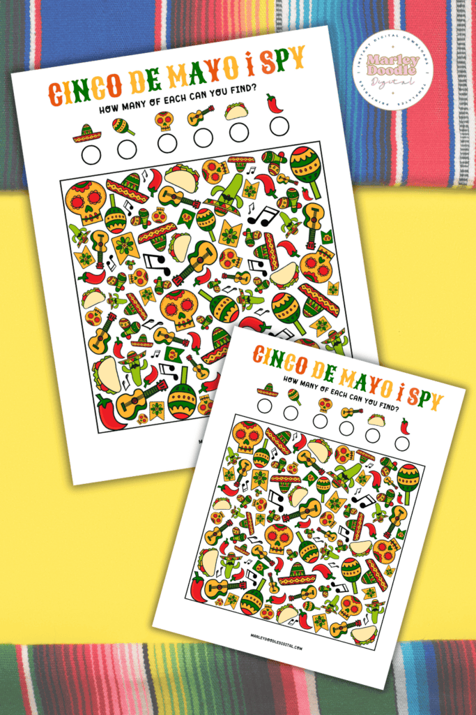 Free Printable Cinco De Mayo I Spy Game - Marley Doodle Digital