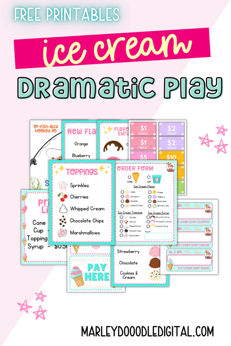 38+ Free Ice Cream Shop Dramatic Play Printables - Marley Doodle Digital