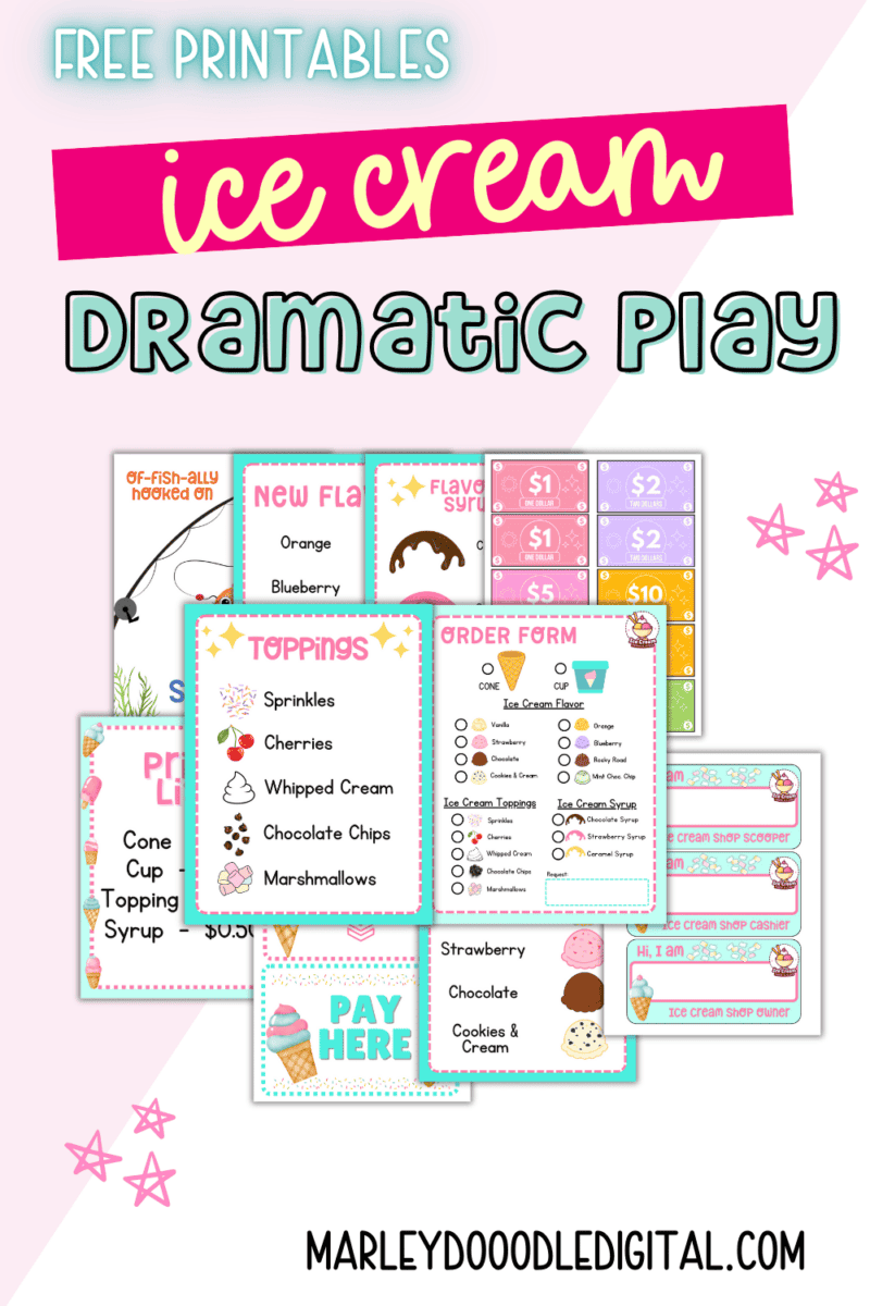 38+ Free Ice Cream Shop Dramatic Play Printables - Marley Doodle Digital