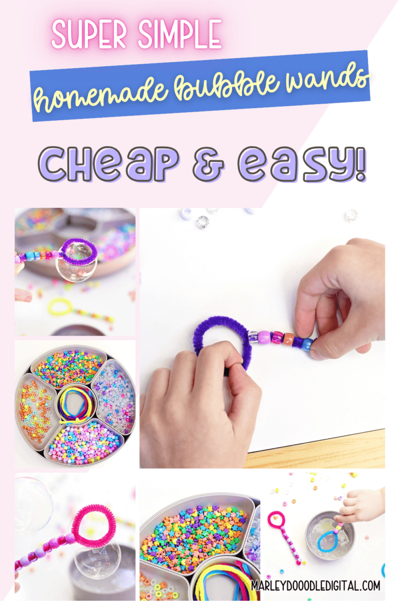 Easy DIY Bubble Wand Bubble Making Station - Marley Doodle Digital