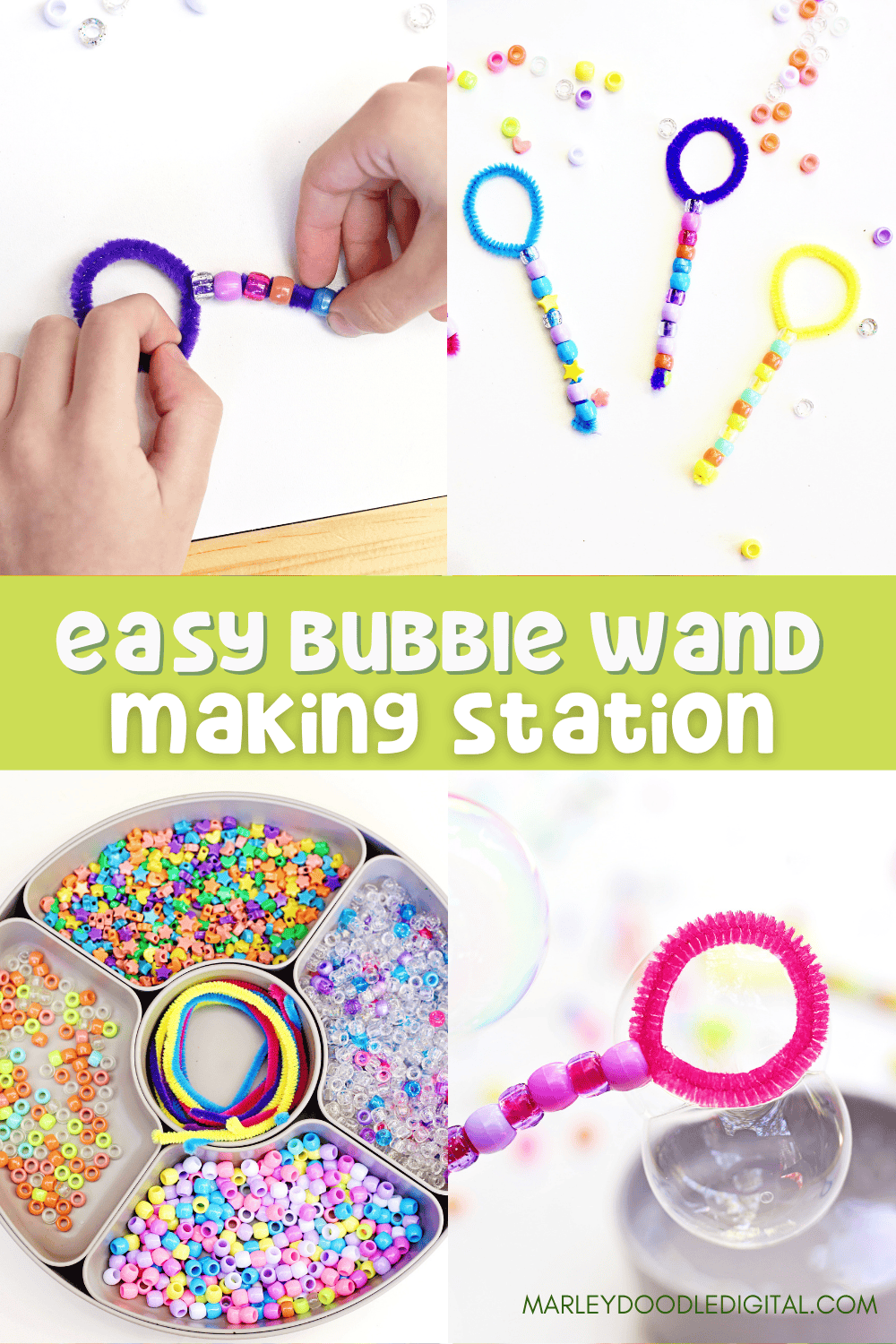 Easy DIY Bubble Wand Bubble Making Station - Marley Doodle Digital