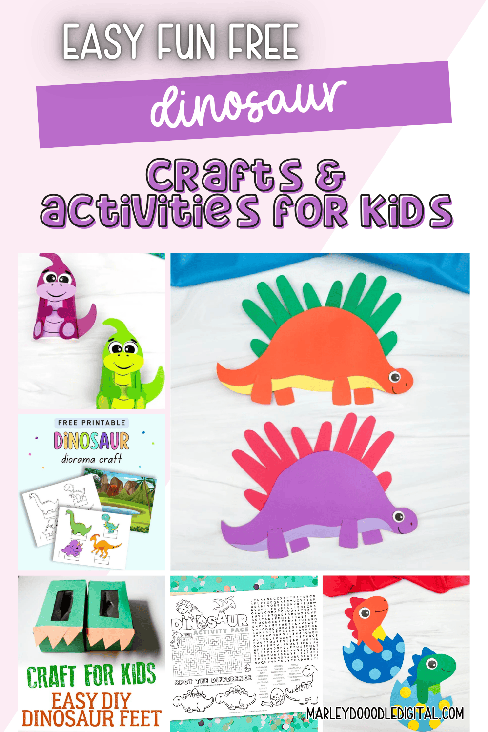 31+ Easy and Fun Dinosaur Crafts and Activities - Marley Doodle Digital