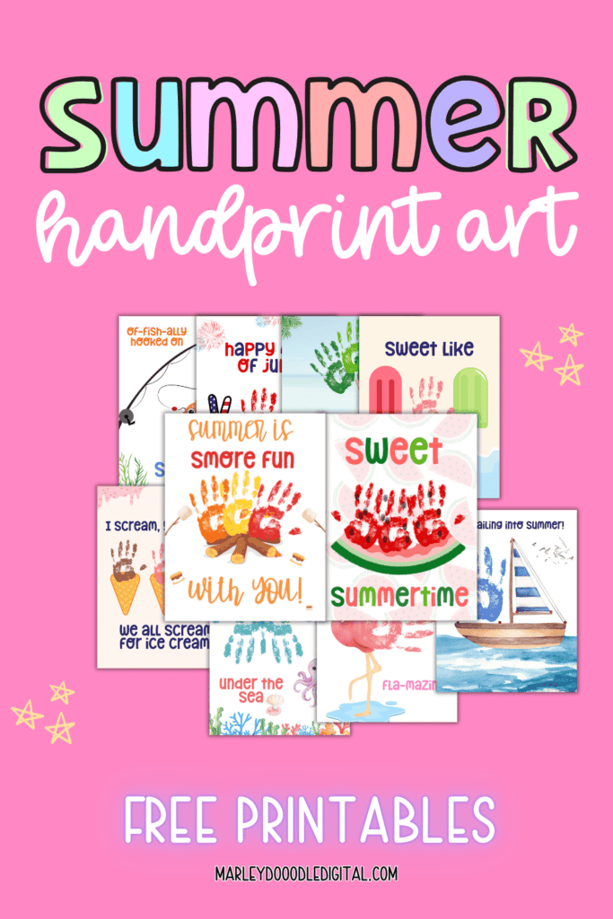 10 Free Printable Fun Summer Handprint Crafts for Kids - Marley Doodle ...