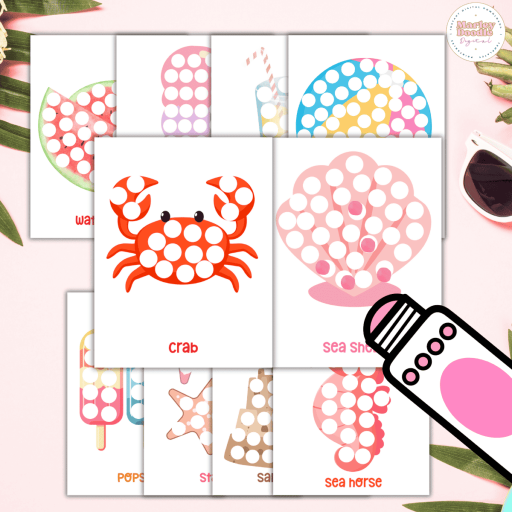 10 Cute & Fun Summer Do-A-Dot Printables - Marley Doodle Digital