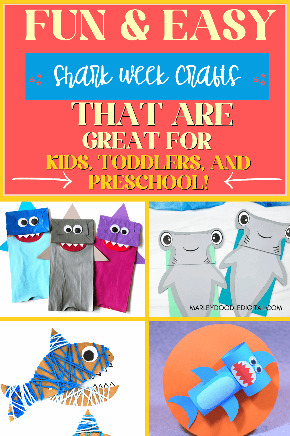 21+ Fun & Easy Shark Week Crafts for Kids - Marley Doodle Digital
