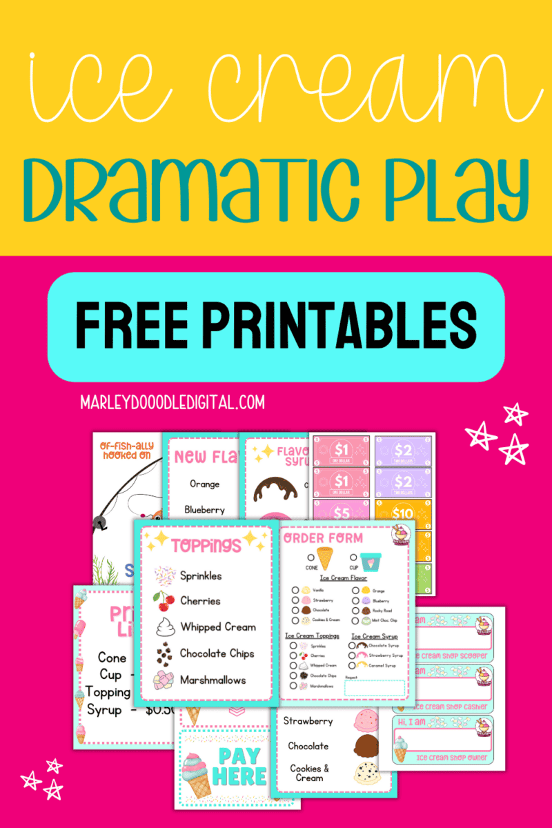 38+ Free Ice Cream Shop Dramatic Play Printables - Marley Doodle Digital