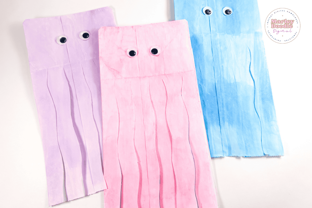 Easy Paper Bag Jelly Fish Craft for Kids - Marley Doodle Digital