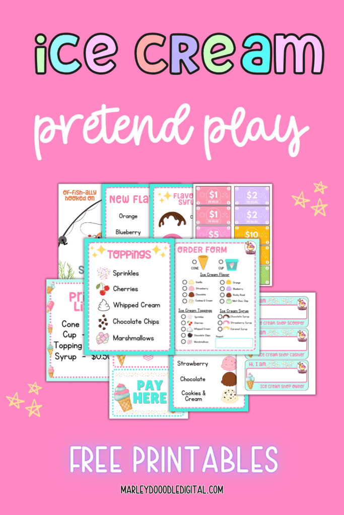 38+ Free Ice Cream Shop Dramatic Play Printables - Marley Doodle Digital