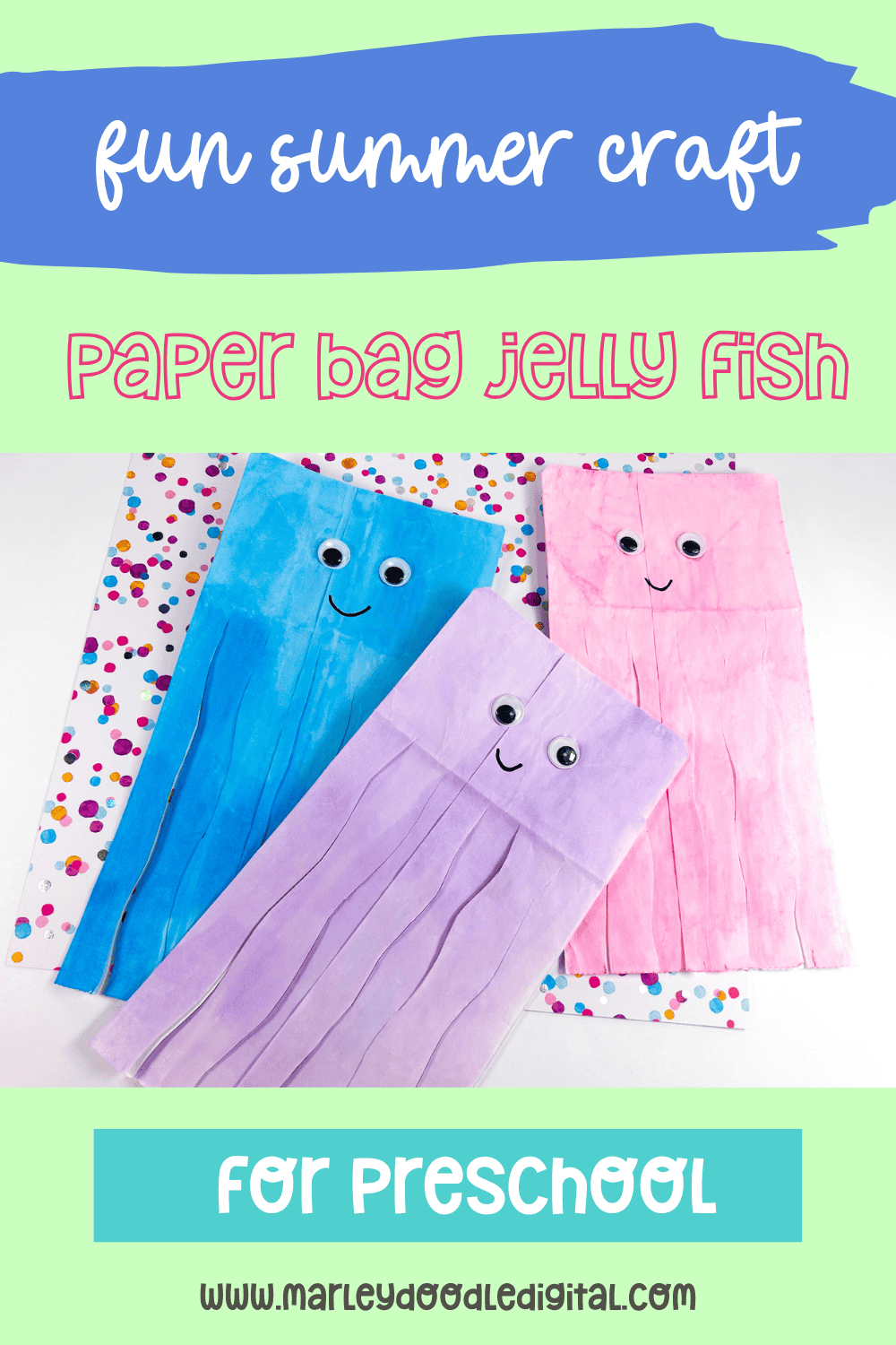 Easy Paper Bag Jelly Fish Craft for Kids - Marley Doodle Digital
