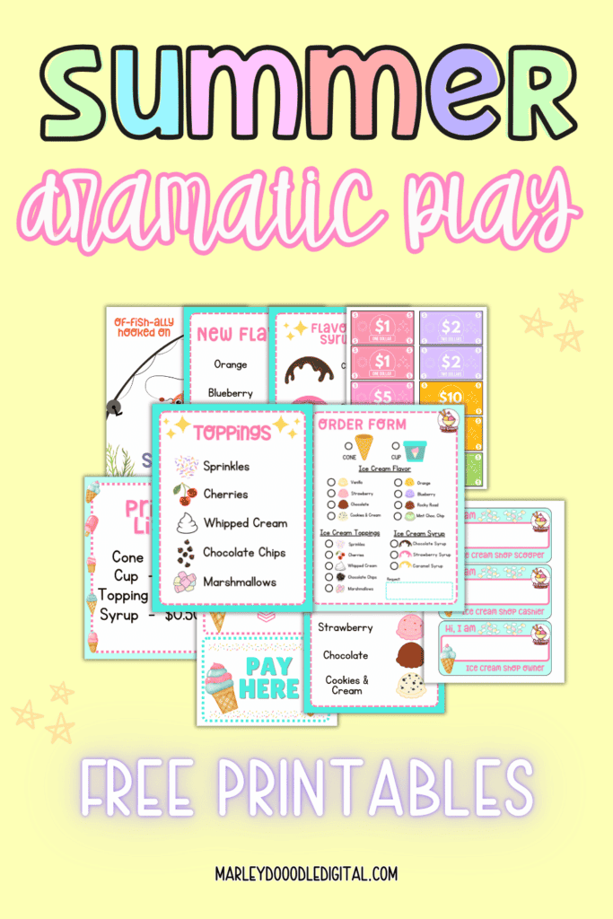 38+ Free Ice Cream Shop Dramatic Play Printables - Marley Doodle Digital