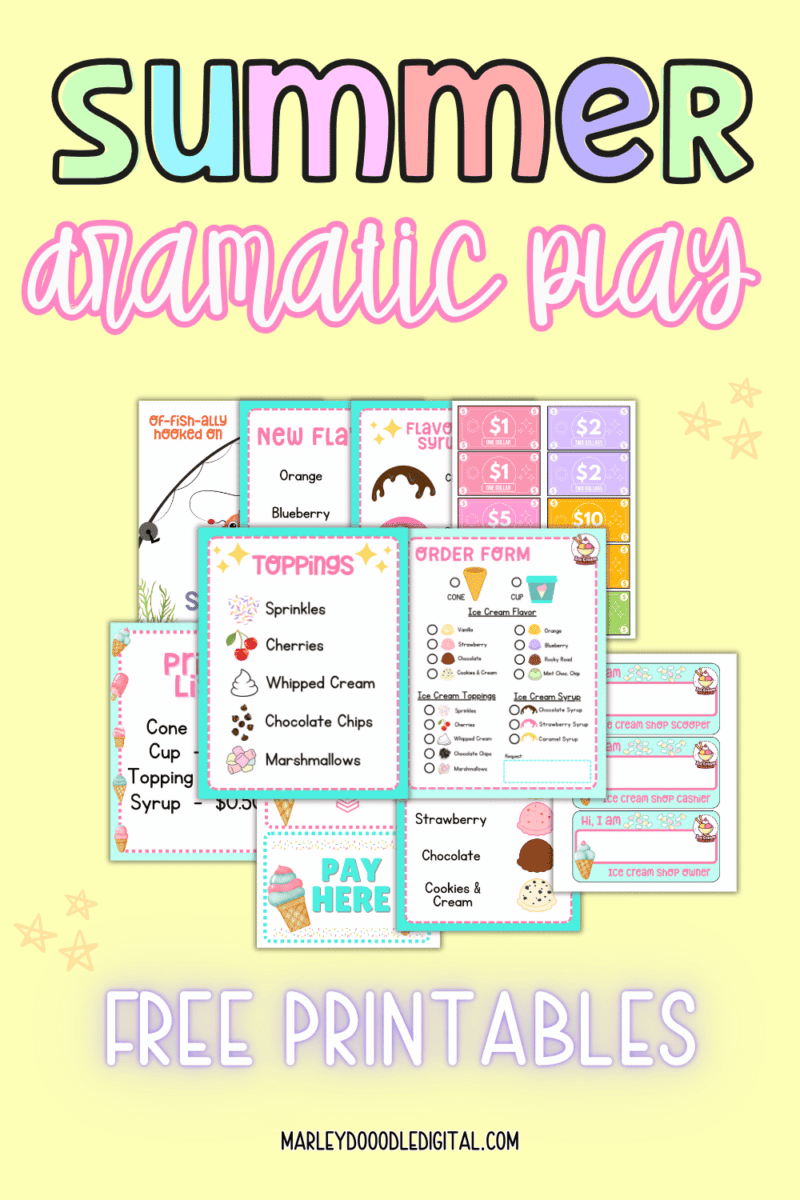 38+ Free Ice Cream Shop Dramatic Play Printables - Marley Doodle Digital