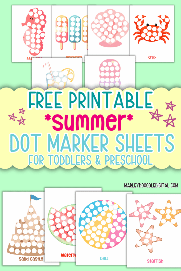 10 Cute & Fun Summer Do-A-Dot Printables - Marley Doodle Digital