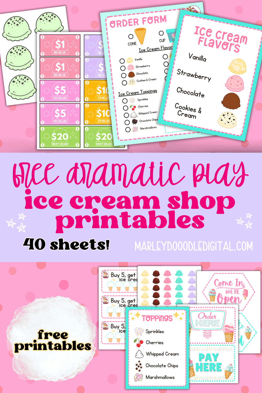 38+ Free Ice Cream Shop Dramatic Play Printables - Marley Doodle Digital