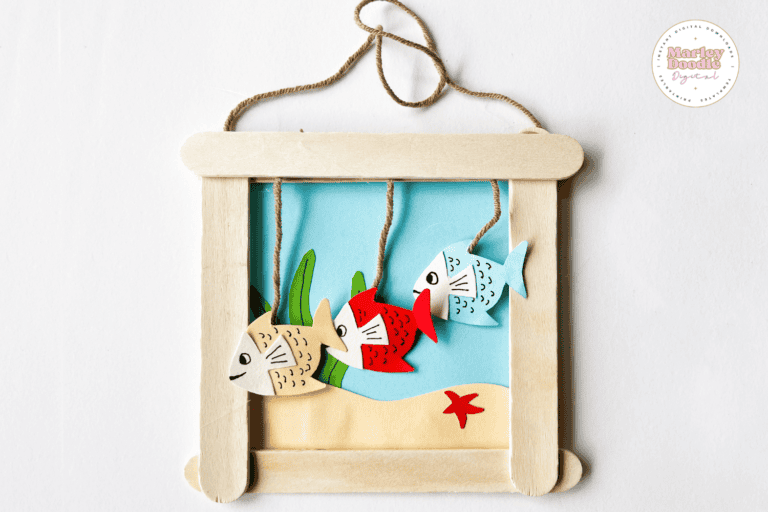 Cute Fish Aquarium Popsicle Craft for Kids (Free Template) - Marley ...