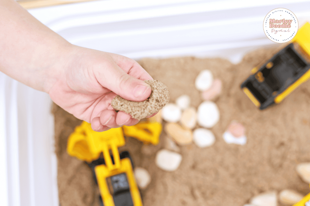 Preschool Construction Site Sensory Bin - Marley Doodle Digital