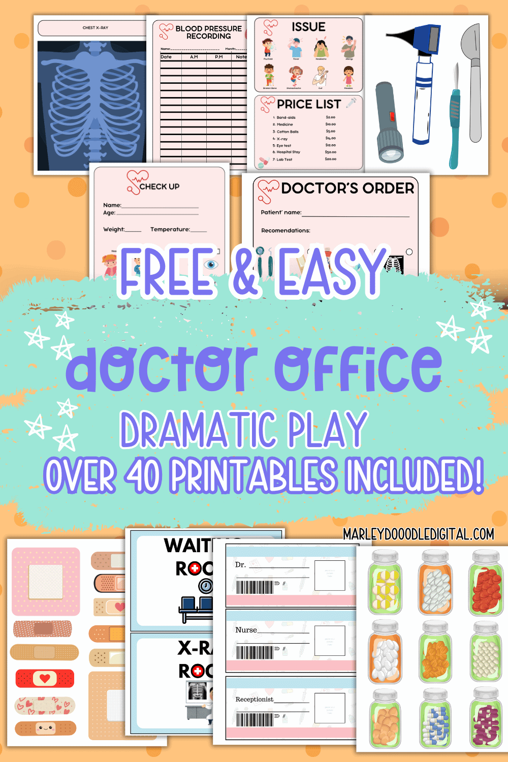 51+ Free Doctor Office Dramatic Play Printables - Marley Doodle Digital