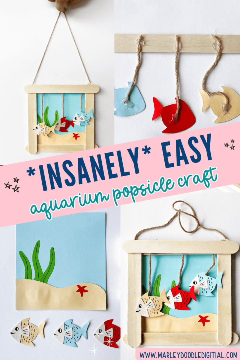 Cute Fish Aquarium Popsicle Craft for Kids (Free Template) - Marley ...
