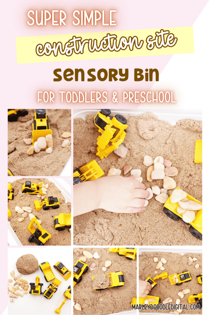 Preschool Construction Site Sensory Bin - Marley Doodle Digital